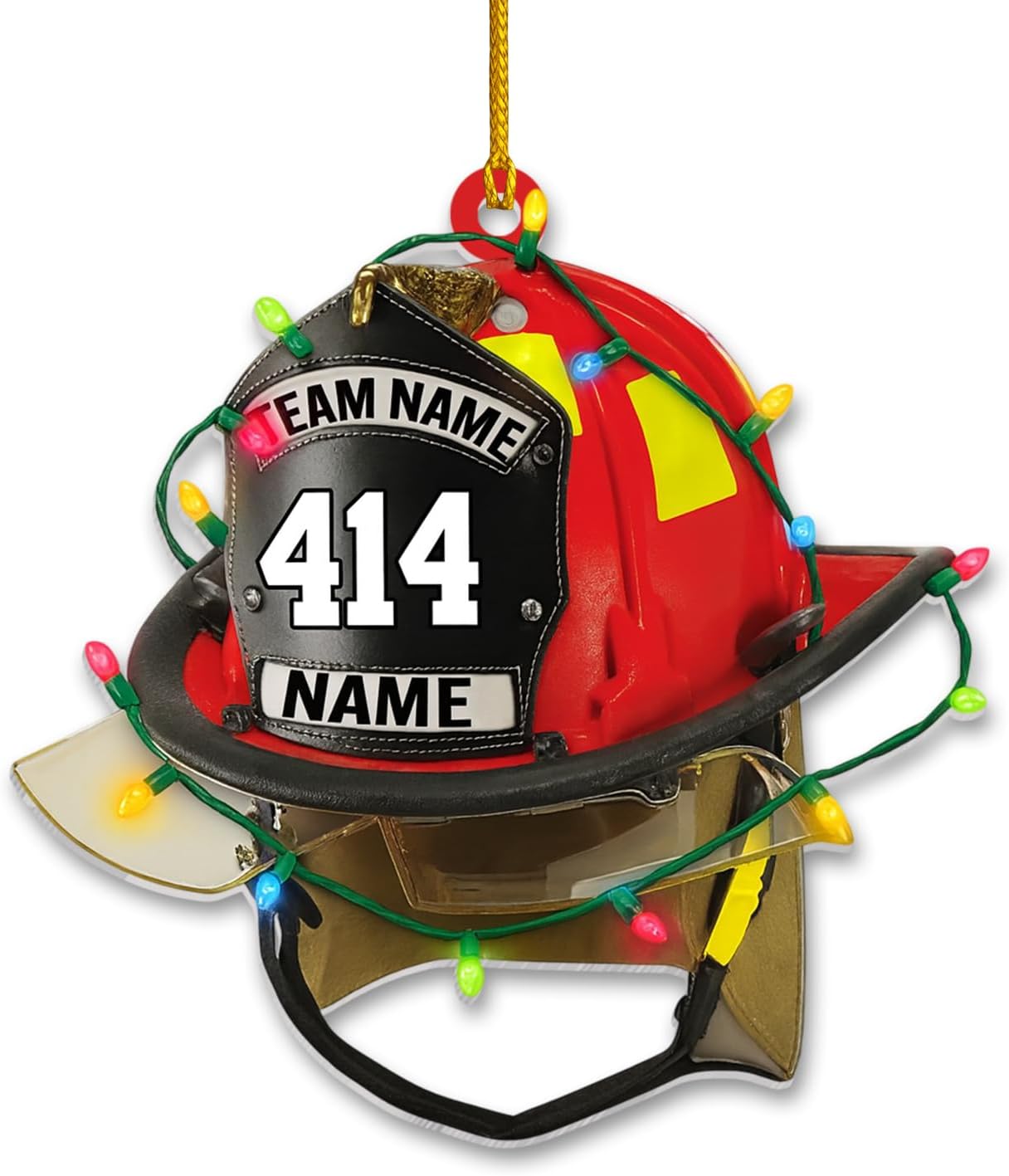 Amazon.com: Personalized Firefighter Helmet Ornament, Custom Name ...