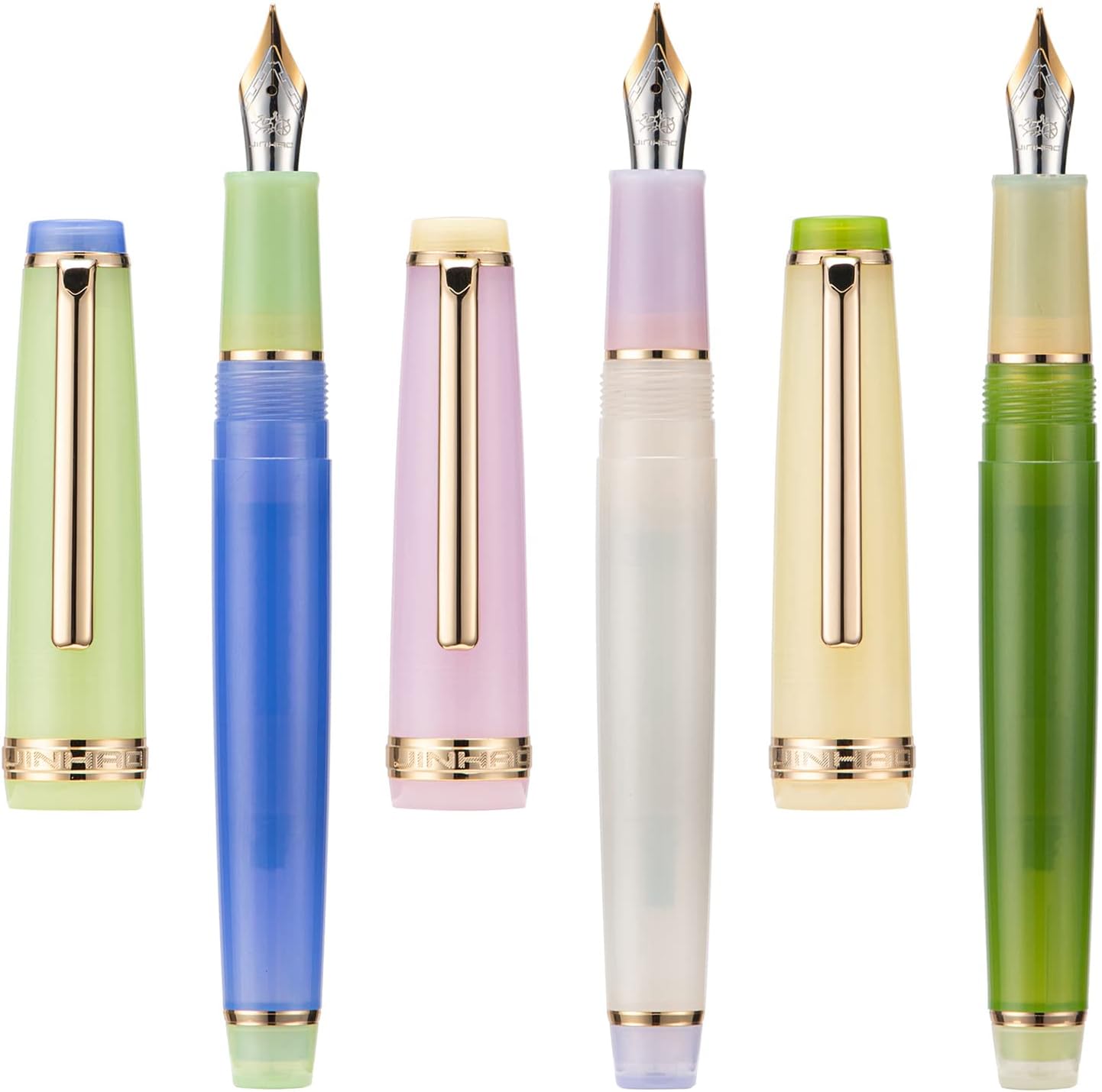 Amazon.com : 3 Jinhao 82 Fountain Pen Transparent Mixed Morandi Color ...