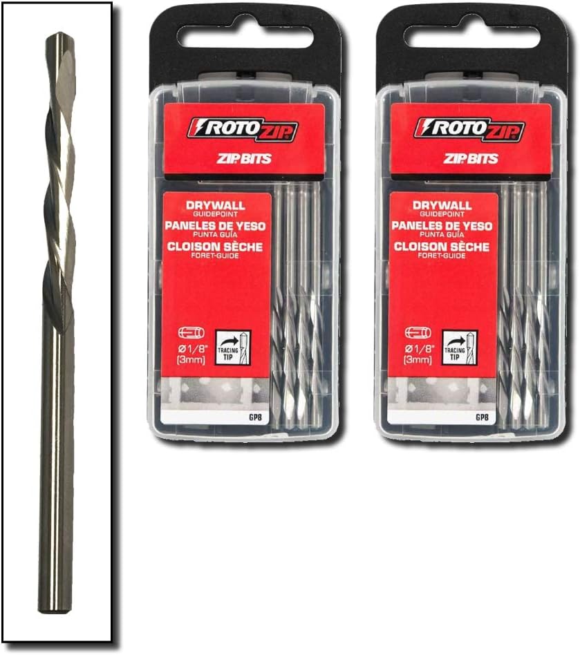 RotoZip GP8 1/8-Inch Drywall Guidepoint Cutting Bits (8-Pack), Cutting ...