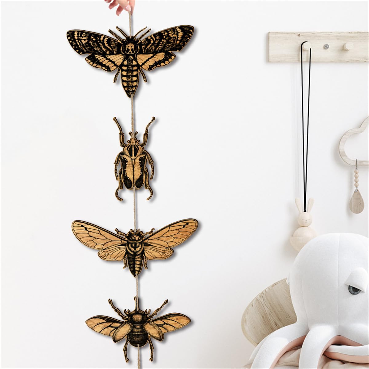 Amazon.com: Moth Wall Hanging Decor, Insect Animals Wooden Wall Art ...