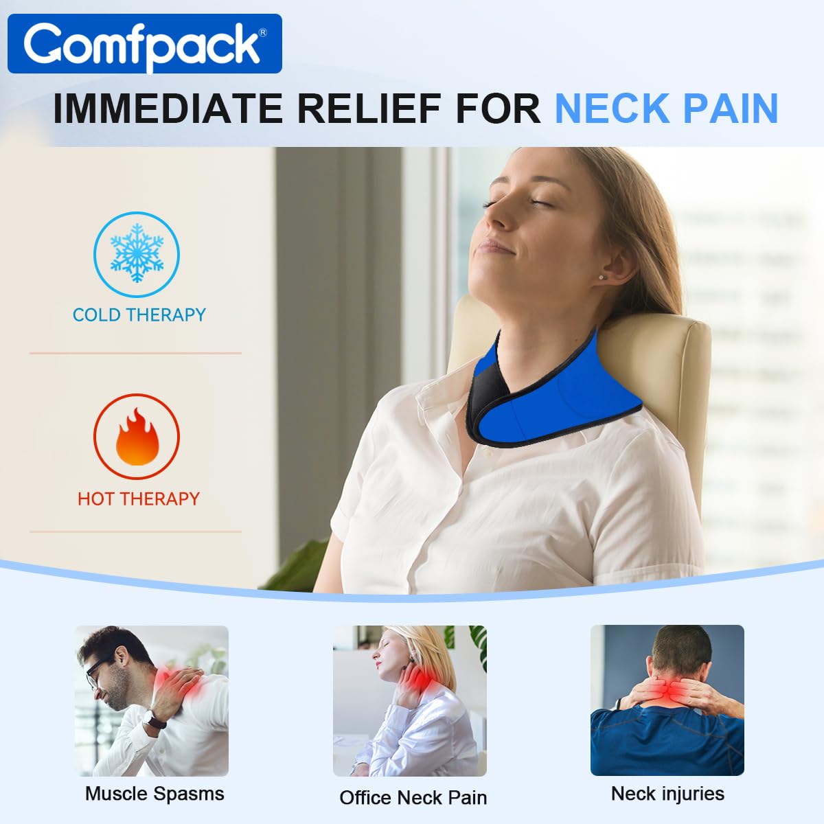 Snapklik.com : Neck Ice Pack Wrap Gel, Ice Pack For Neck Pain Relief ...