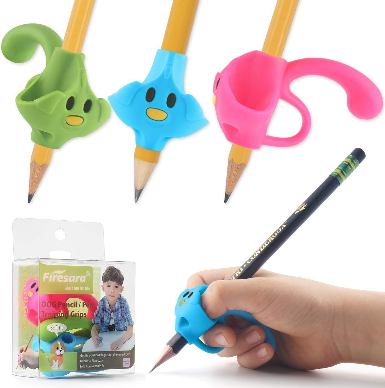 firesara Pencil Grips For Children, Upgraded Posture Correction Pen ...