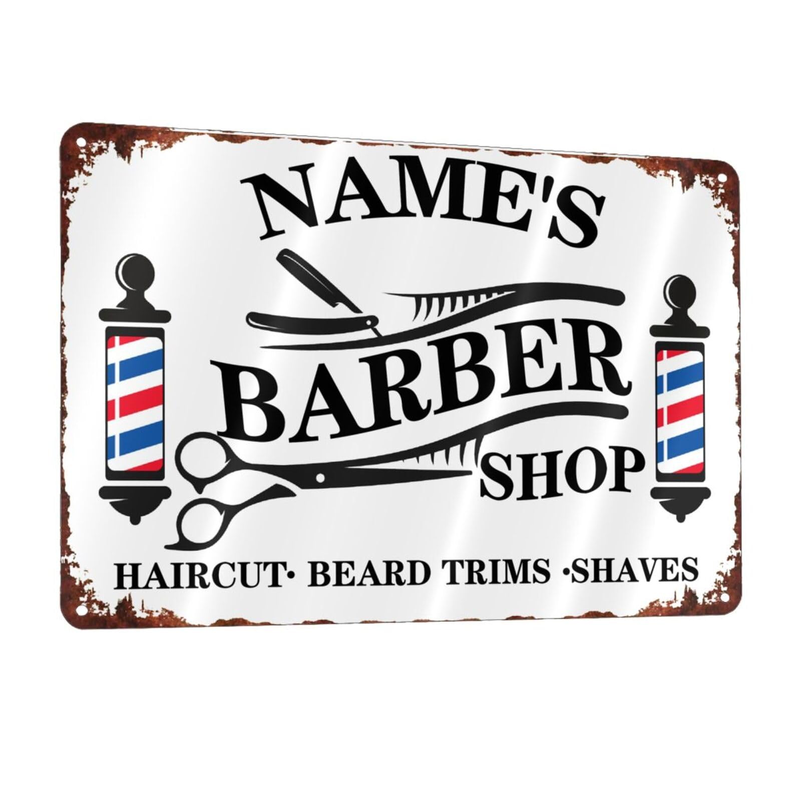 Amazon.com: Personalized Barber Shop Sign Custom Name Signs Haircuts ...