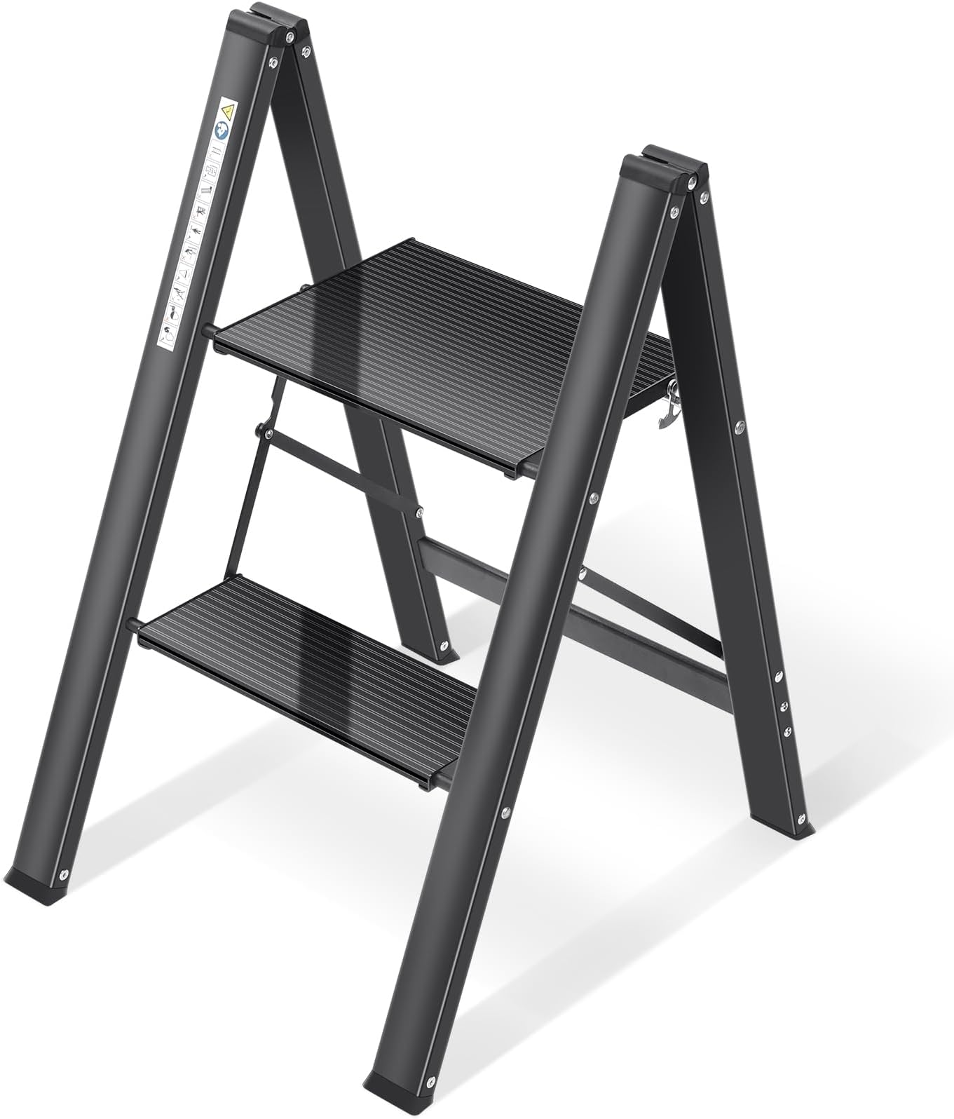 Home Vida Compact Anti Slip Mat Tread Heavy Duty 2-Step Stool Folding ...