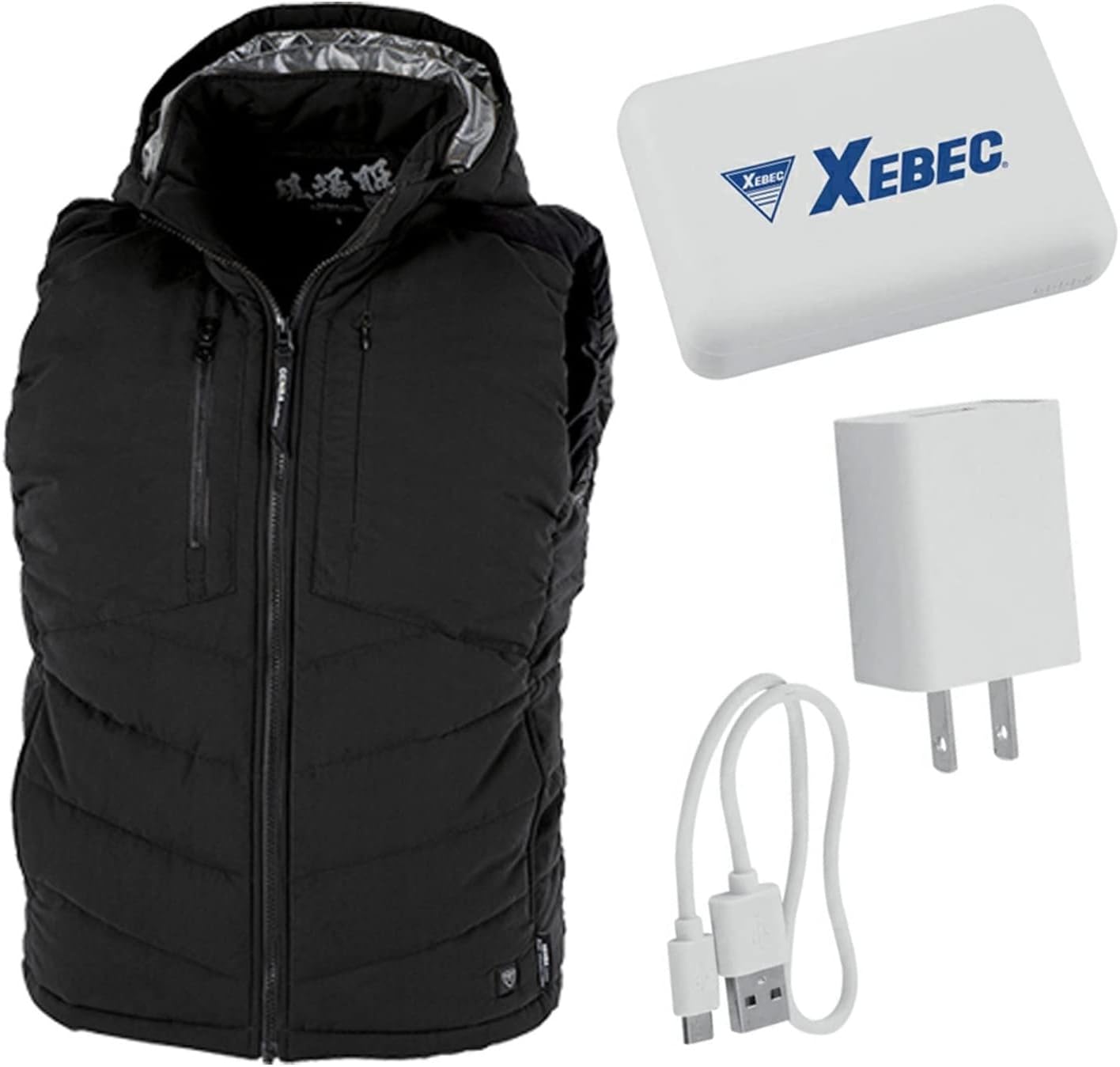 Amazon.co.jp: [ジーベック] 160 ヒーター内蔵ベスト 168 モバイルバッテリーセット 3L 90. クロ 防風性 保温性 ベスト単品 現場服 フード取り外し 手洗い可 防寒 ...