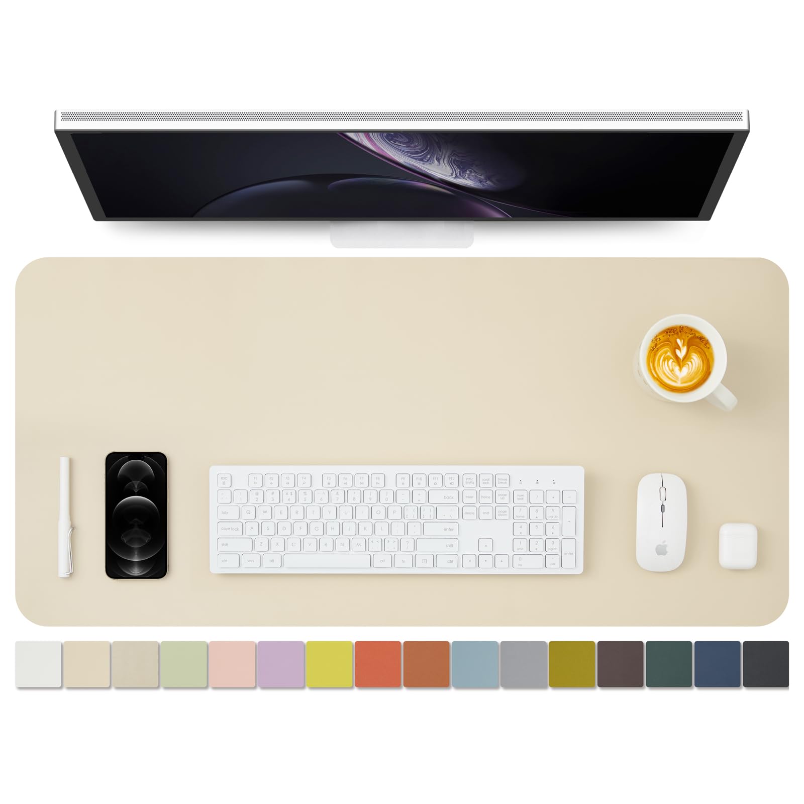 Amazon.com : Leather Desk Mat - Non-Slip PU Desk Pad for Office and ...