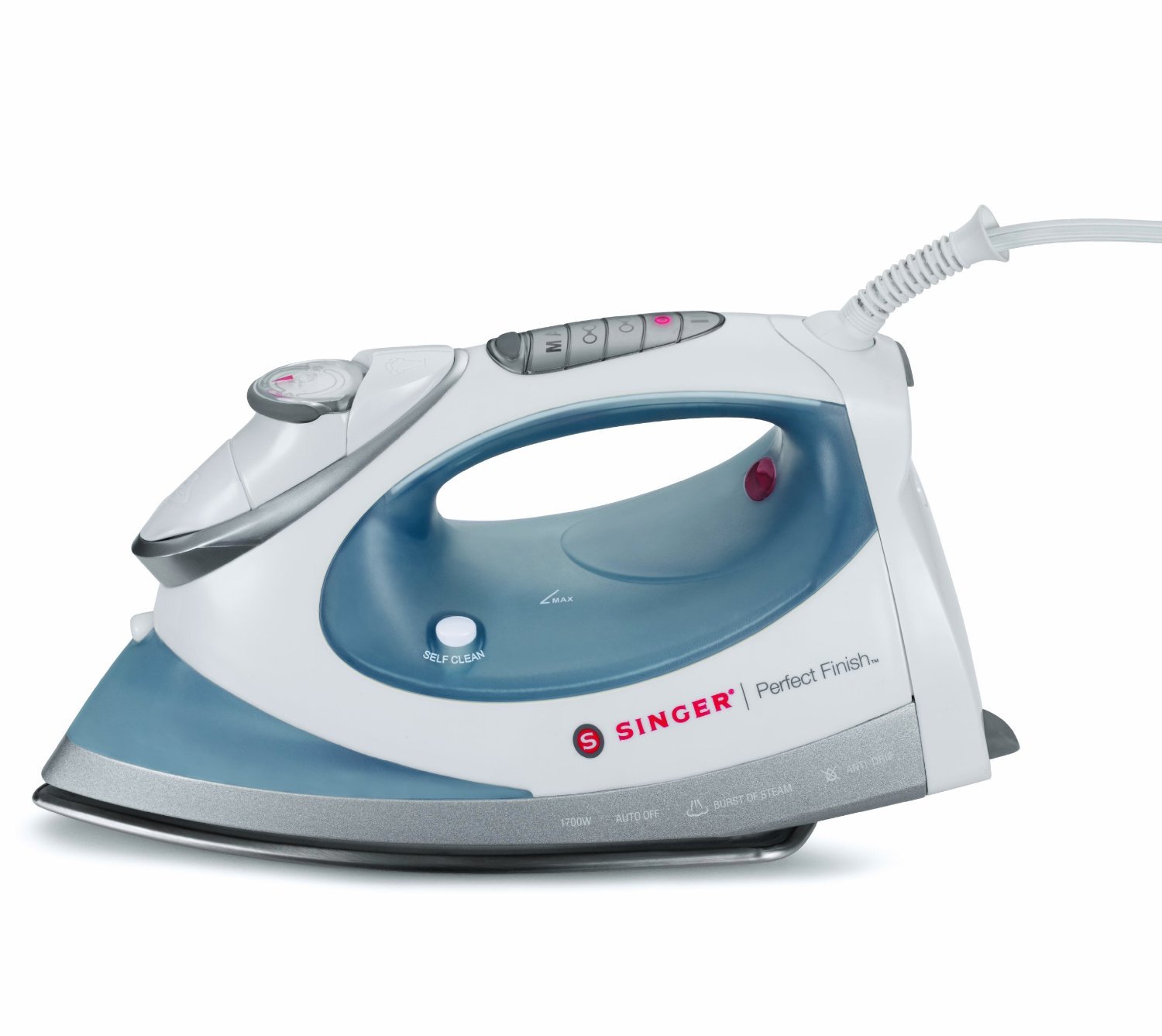 Buy SINGER Perfect Finish 1700 Watt Anti-Drip Steam Iron with Brushed ...