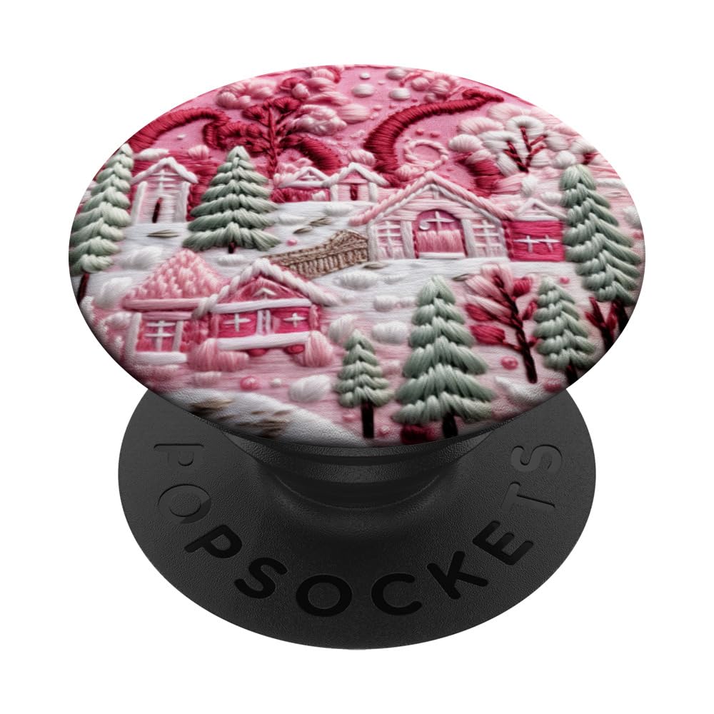 Amazon.com: Whimsical Holiday Village Pink Christmas PopSockets ...