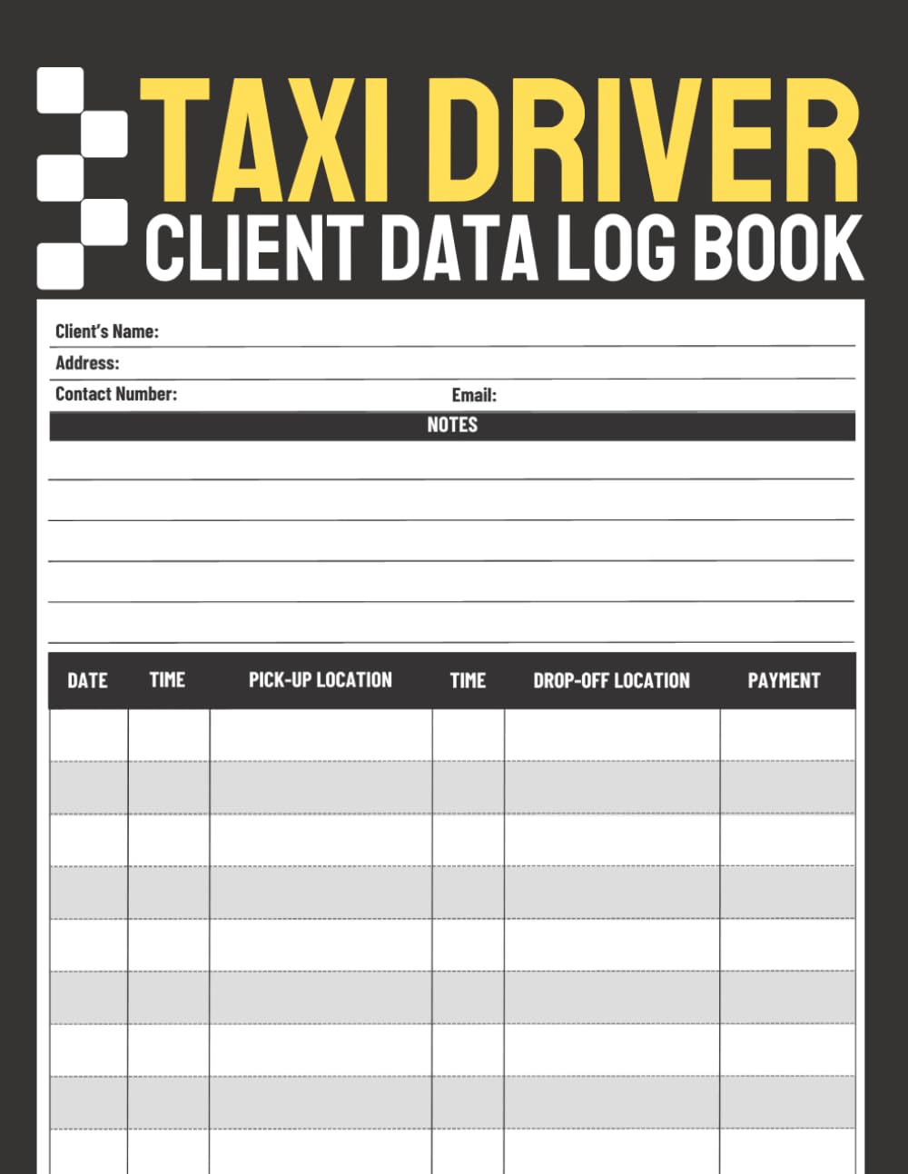 Amazon.com: Taxi Driver Client Data Log Book: Record Book for Taxicab ...