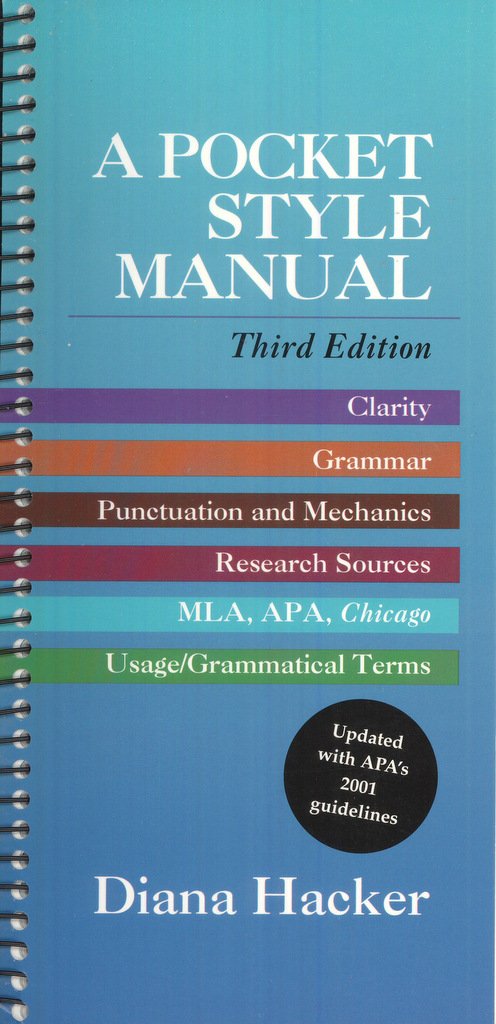 A Pocket Style Manual: Updated With APA's 2001 Guidelines: Diana Hacker ...