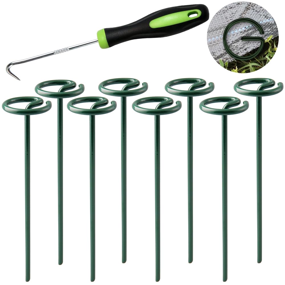 Amazon.com : Bakulyor 100Pcs Circle Top Landscape Staples, 6 Inch Green ...
