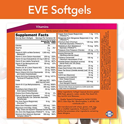 NOW Supplements, Eve™ Women's Multivitamin with Evening Primrose ...