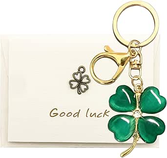 MatFirsmo Four Leaf Clover Keychain, Exquisite Lucky Four Leaves Clover ...