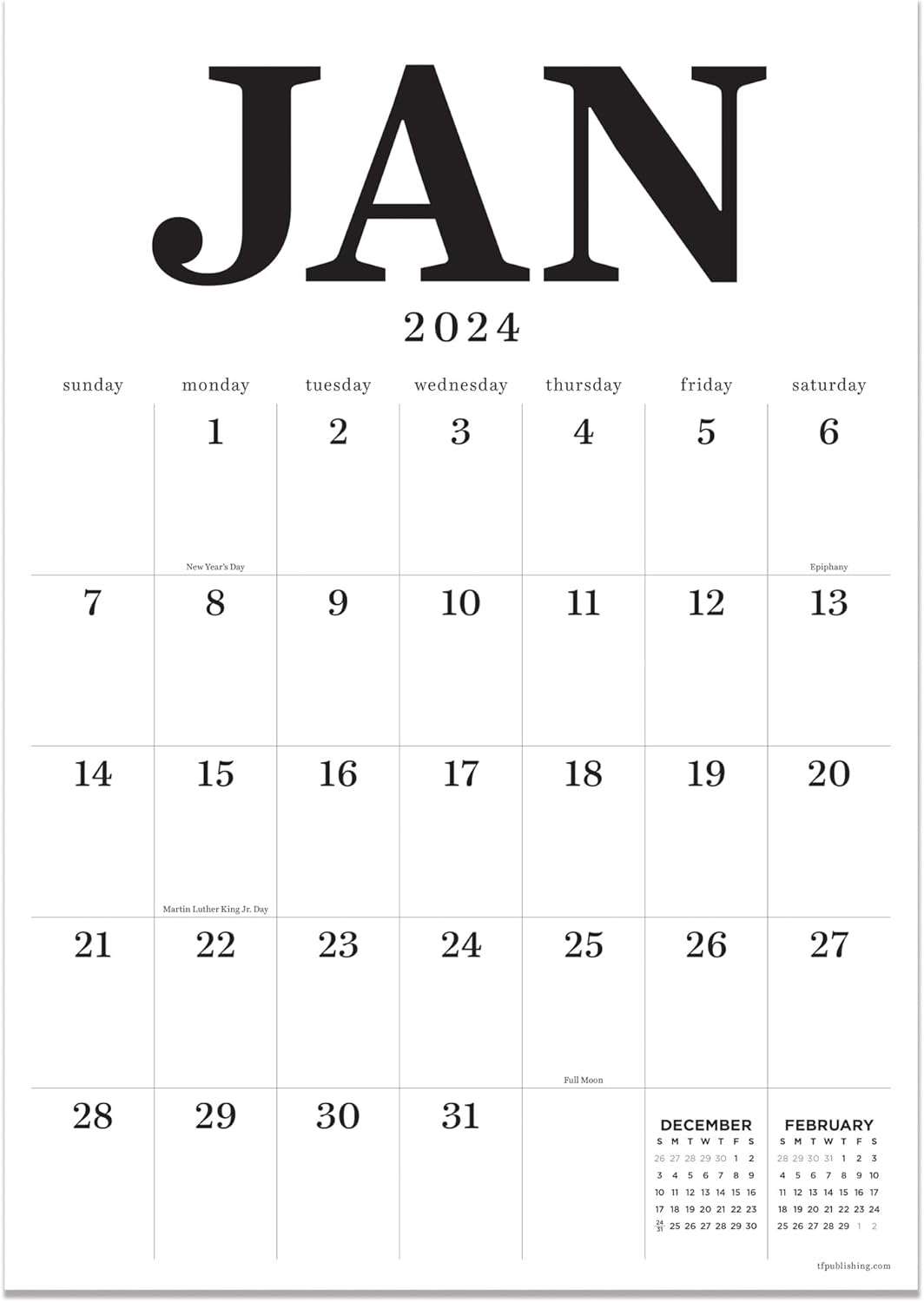 Amazon.com: TF PUBLISHING January 2024 - December 2024 Medium Art ...