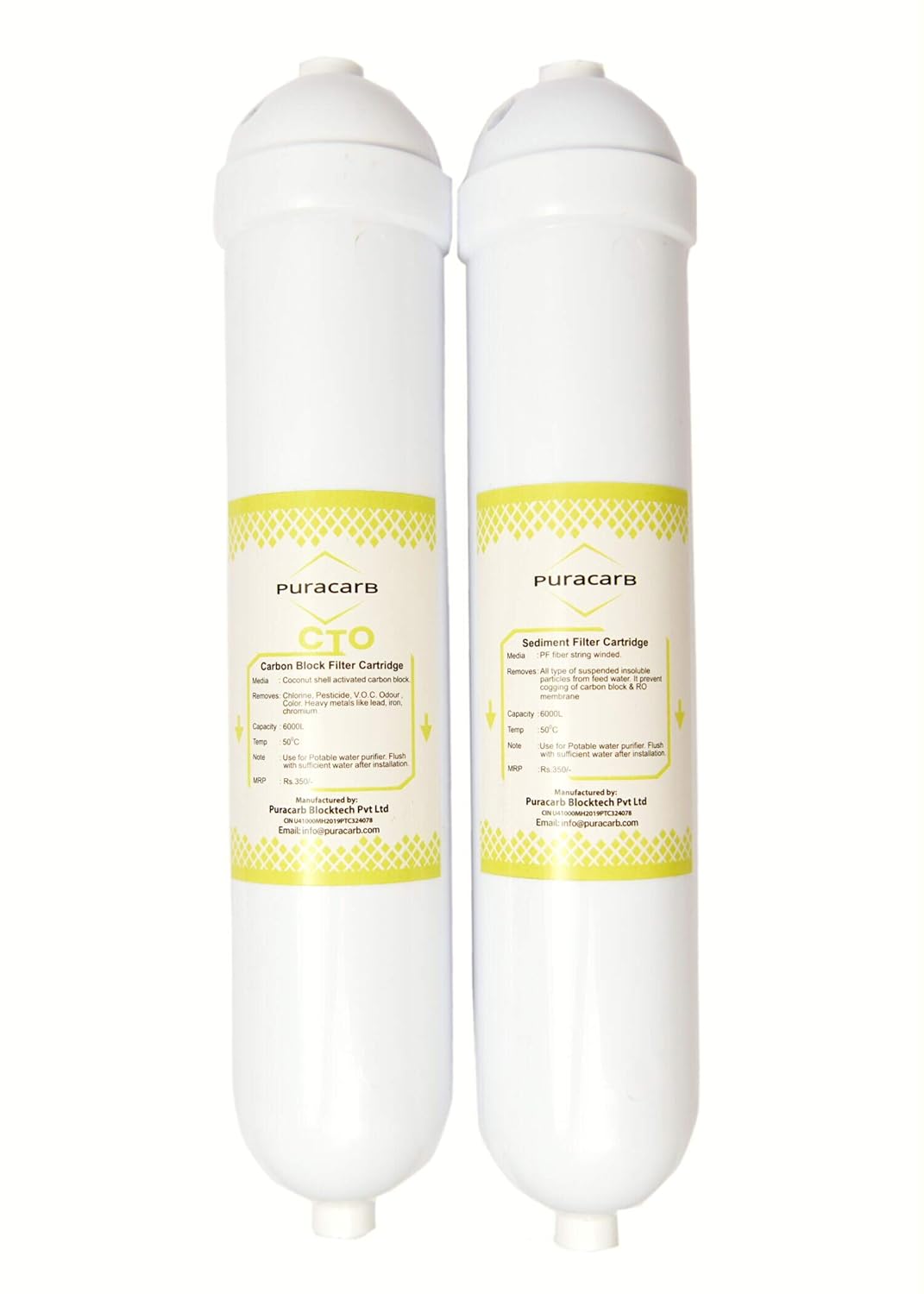 Puracarb Pre-RO Carbon Block & Sediment Filter 10 " for RO Water ...