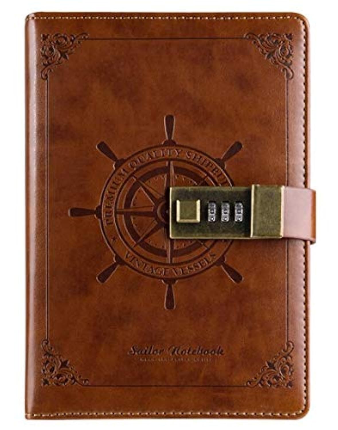 PU Leather Lock Diary Notebook, 25k, Brown : Buy Online at Best Price ...