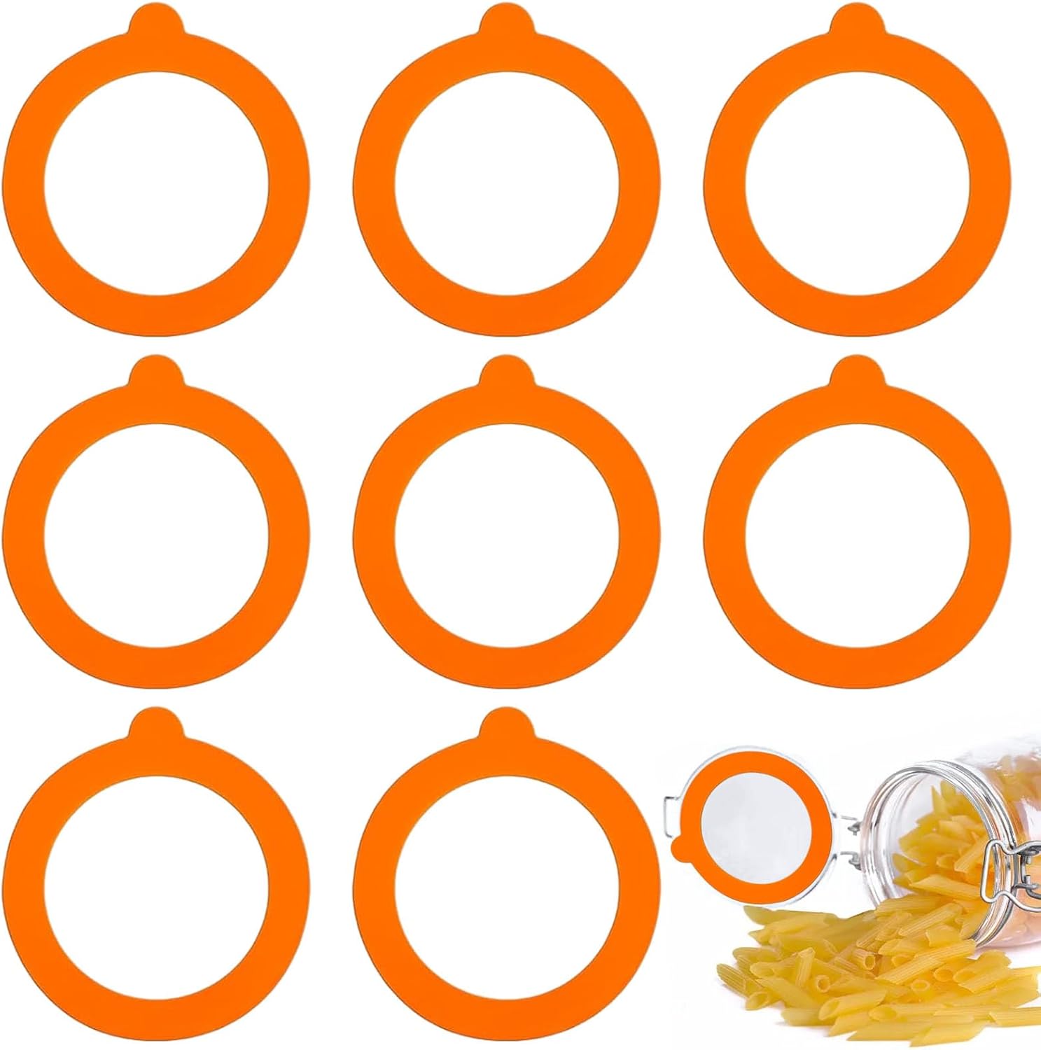 Silicone Replacement Gasket, 8 PCS Orange Replacement Silicone Seals ...