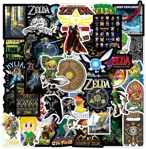 LUNAMY 50 Sheets The Legend of Zelda Sticker Pack - Cool Bumper Vinyl ...