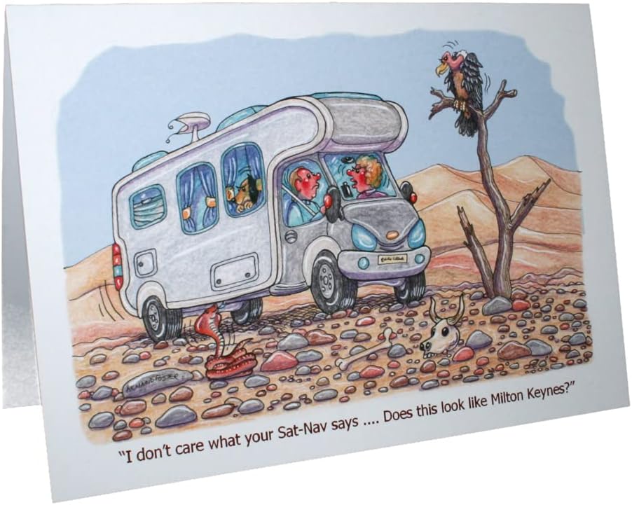 Motorhome Caravanning Humour Cartoon A5 Funny Blank Greeting Card by ...