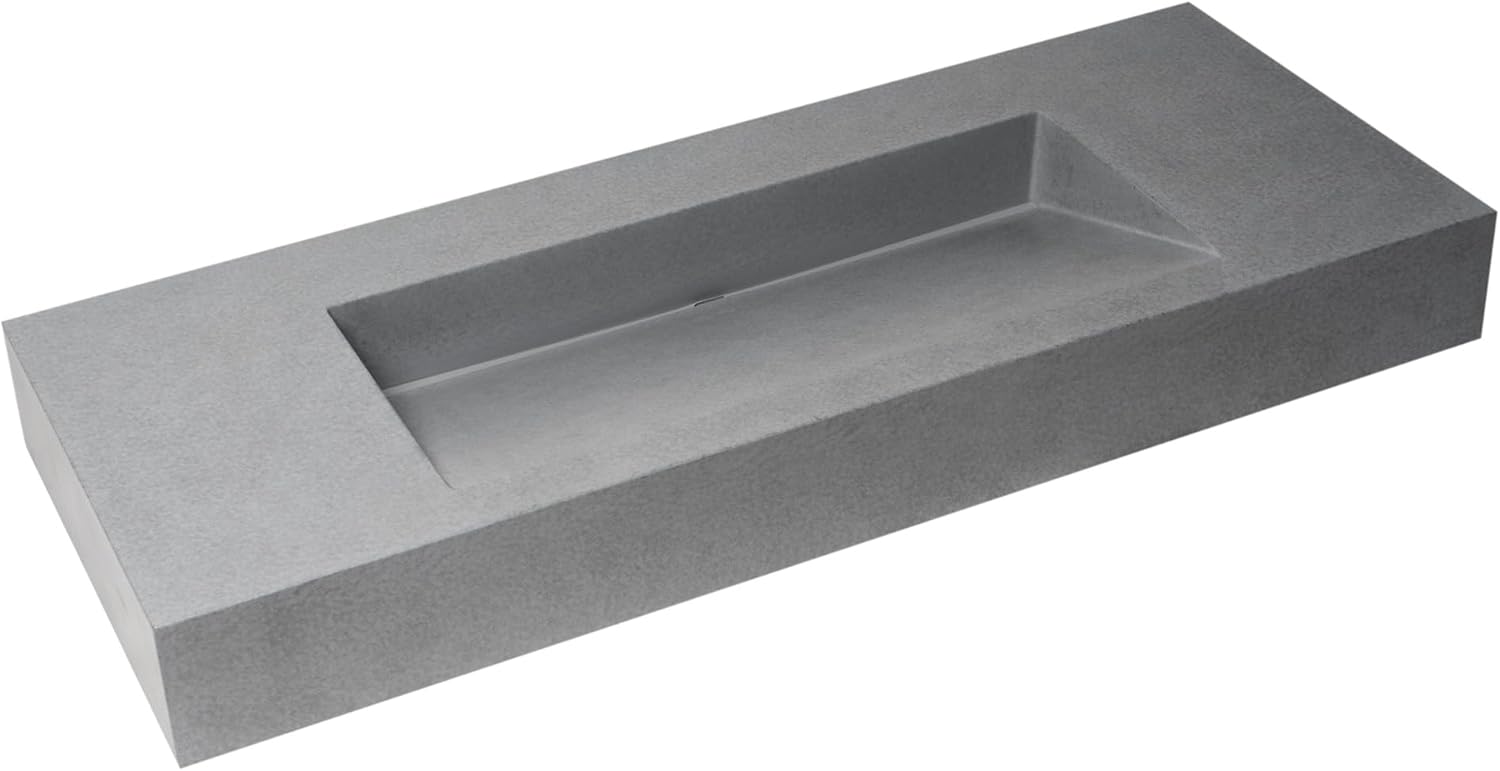 ALFI brand ABCO48R 48" Solid Concrete Rectangular Countertop Sink ...