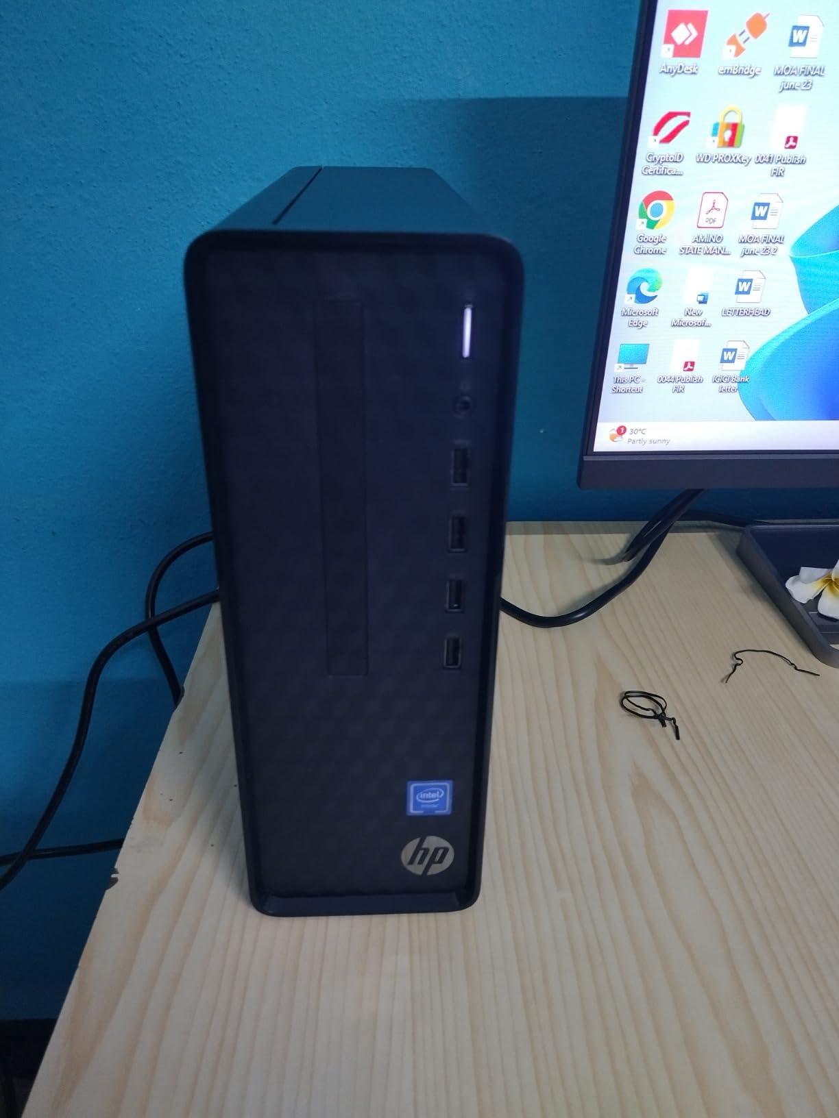 HP Slim Tower Desktop PC Intel Celeron G5905(8GB RM/1TB HDD/Black Wired ...