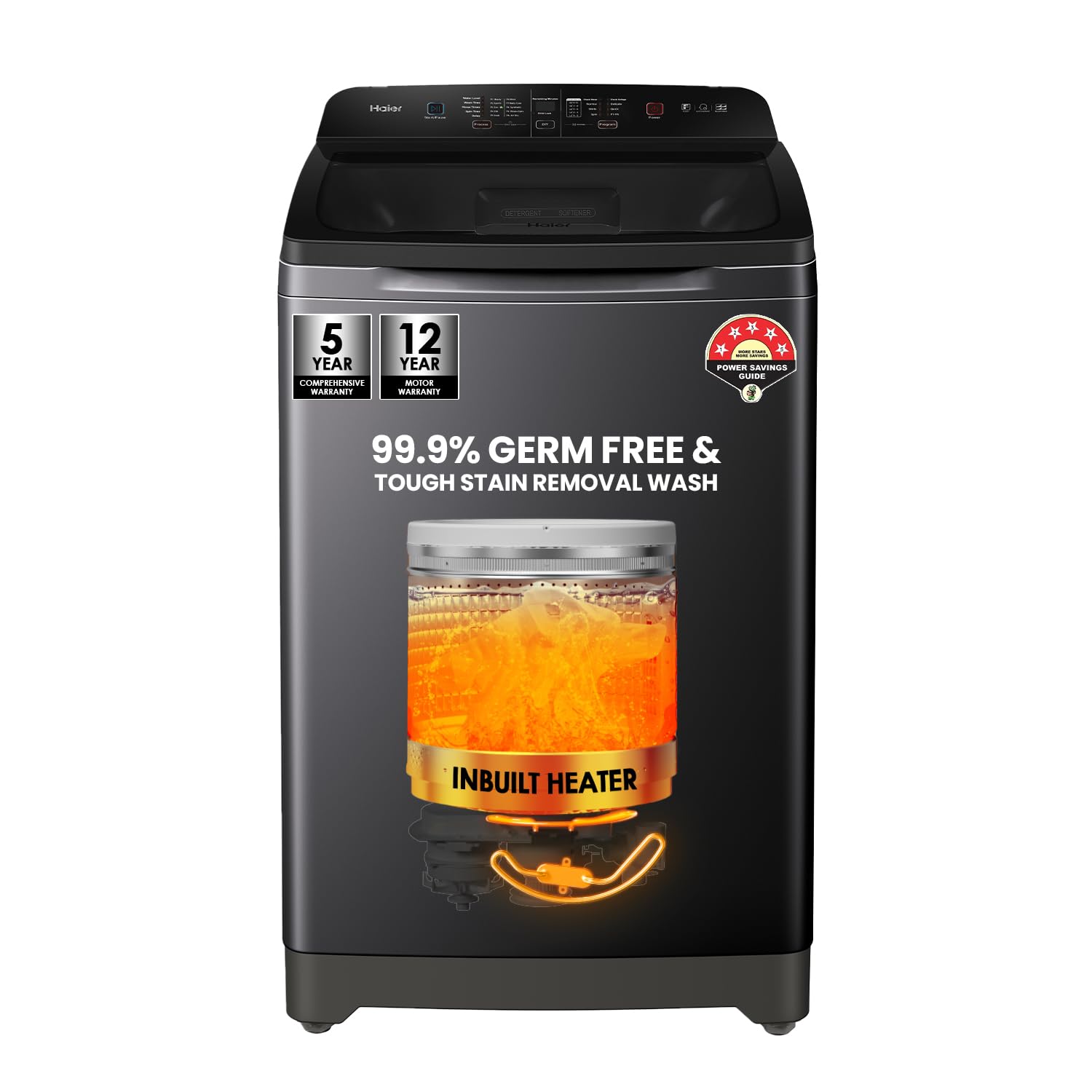 Haier 9 Kg, 5 Star, Oceanus Wave Technology Toughened Glass Fully ...