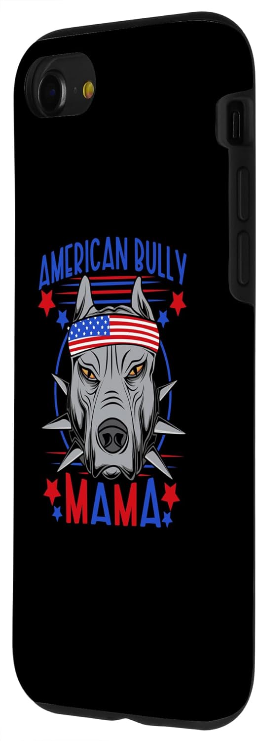 iPhone SE (2020) 7 8 American Bully Mama Bulldog Dog USA Mom Bandana ...