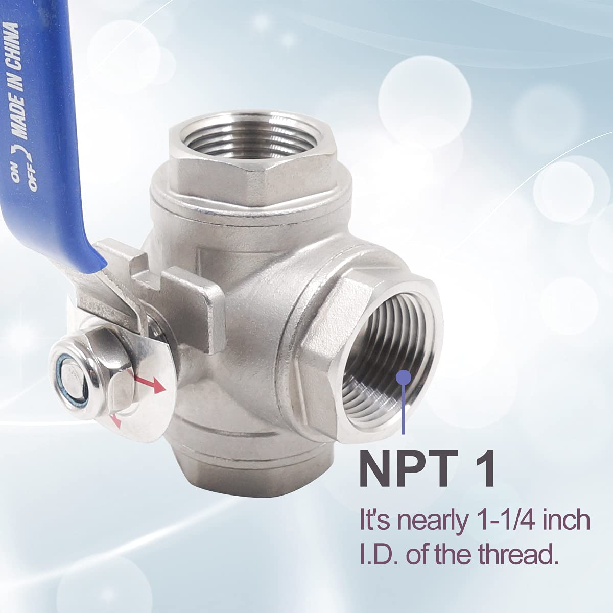 Snapklik.com : Horiznext NPT 1 Stainless Steel 3 Way Valve For Water ...