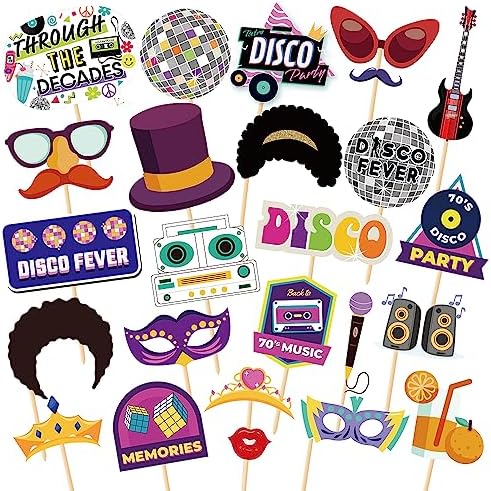 HeiPen 25pcs Disco Party Decorations, 70s Party Decoration, Disco Party ...