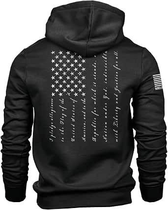 Amazon.com: Nine Line The Pledge Hoodie Black - Dropline logo and ...