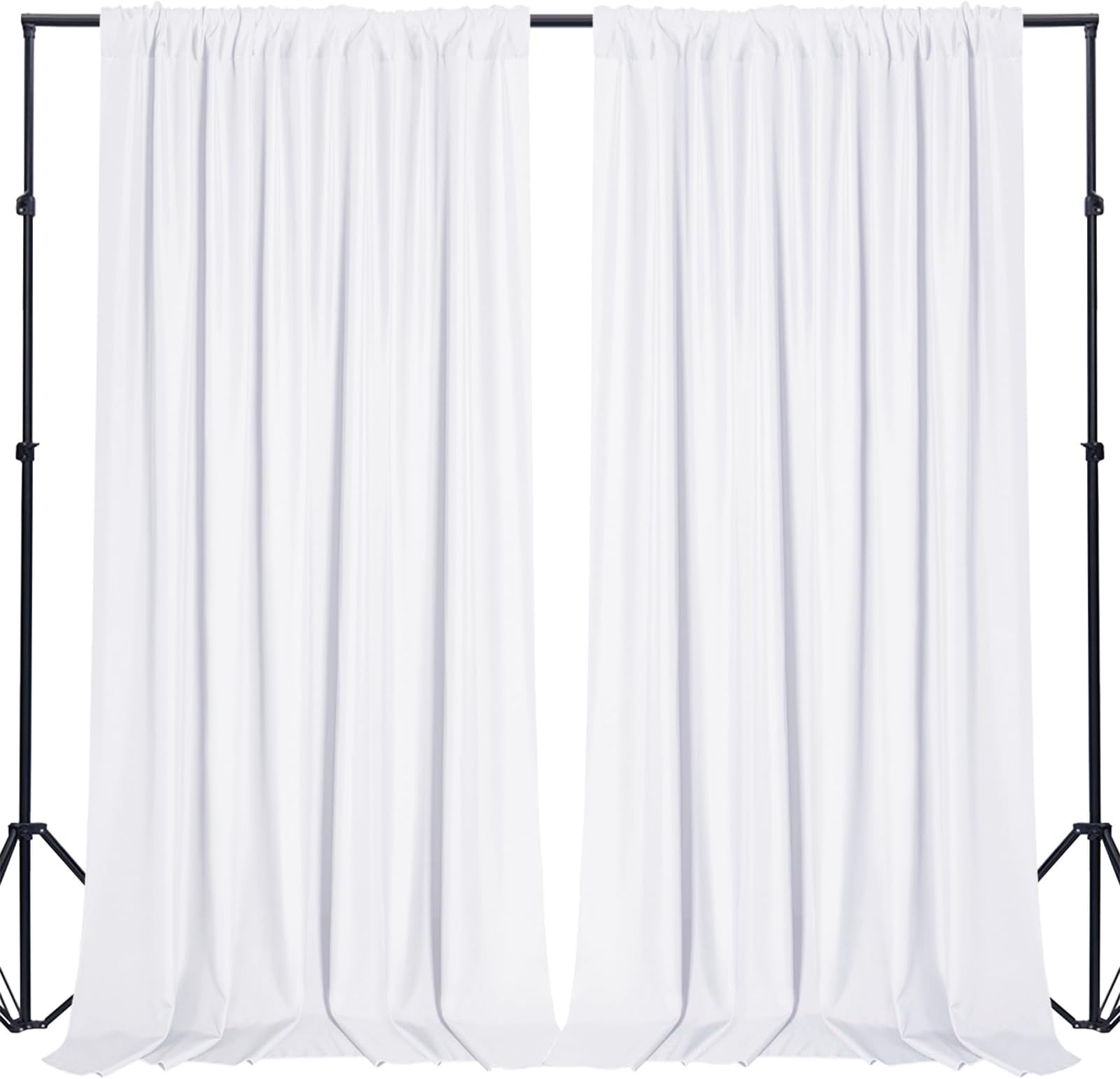 Amazon.com : 4 Panels White Backdrop Curtains for Parties, 5ft x 10ft ...