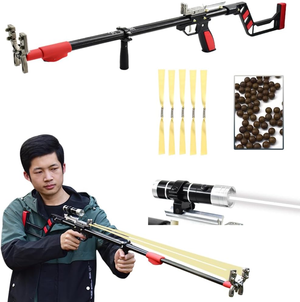 SUFFUSE Slingshot Rifle Retractable Slingshots with Aiming Device ...