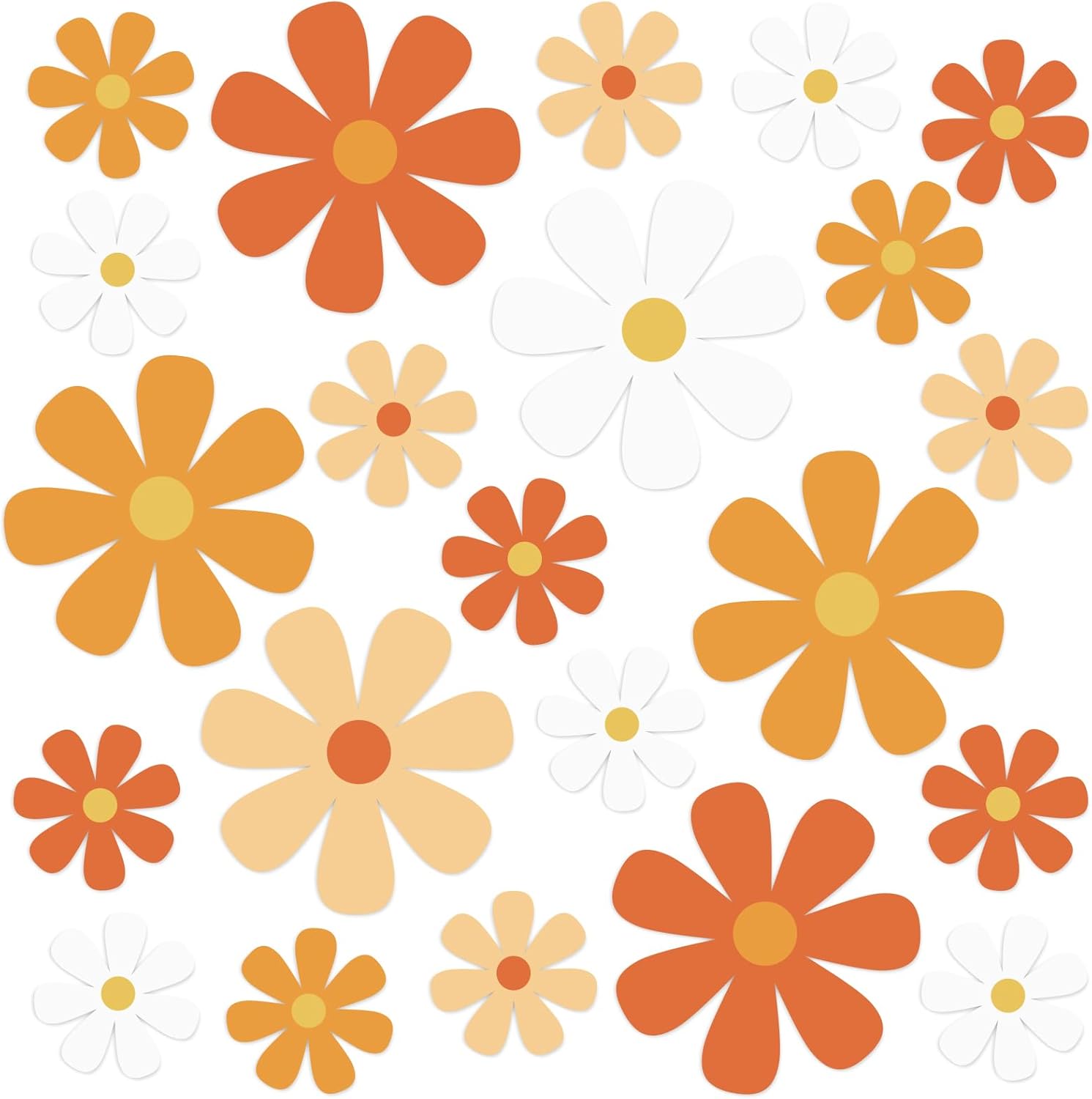 Amazon.com: Whaline 48Pcs Boho Daisy Cutouts Orange Flower Shape Paper ...