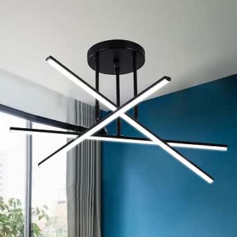 ADFIRAY Black Modern LED Ceiling Light - 3-Light Modern Fixture, 21In ...
