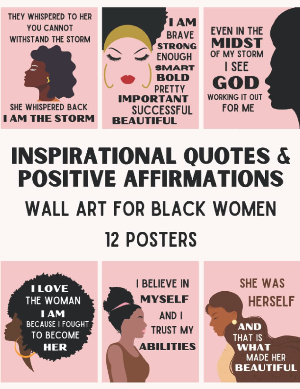 Inspirational Quotes and Positive Affirmations Wall Art For Black Women ...
