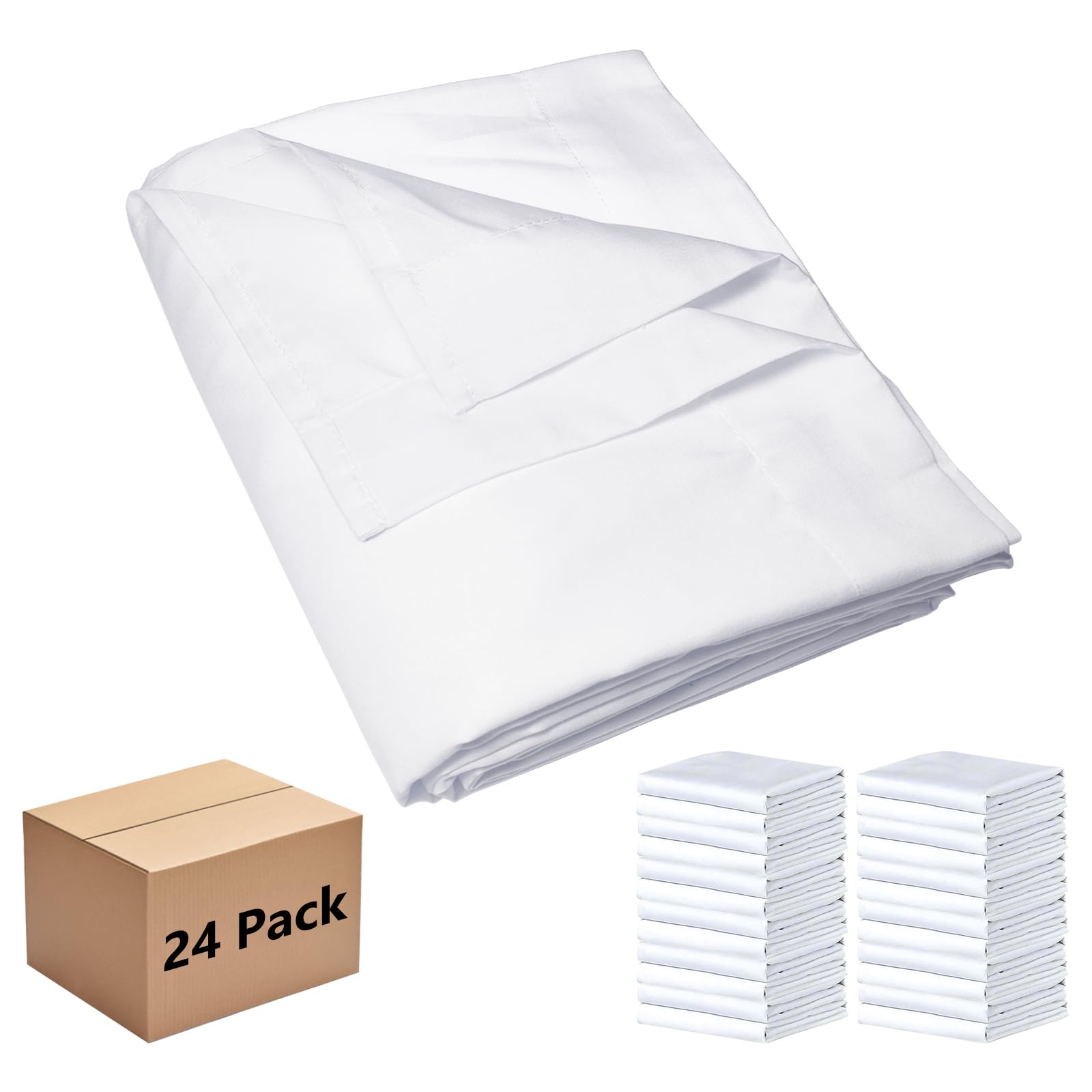 Amazon.com: CULVE Flat Sheets Only - 24 Pack Top Sheets Bulk - Soft ...
