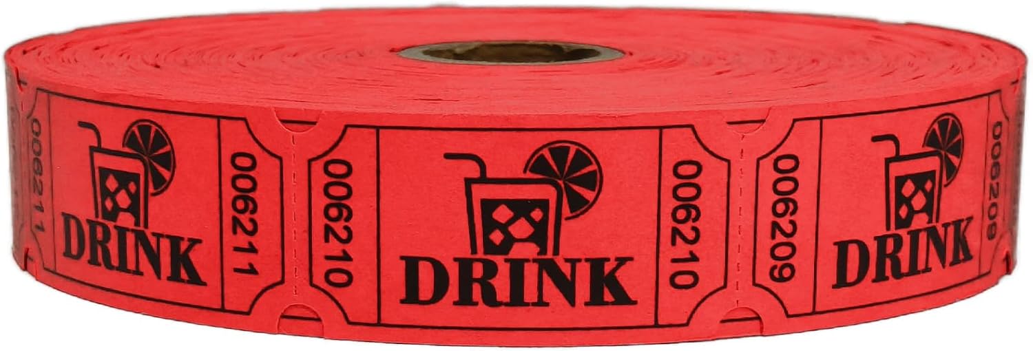 Amazon.com : Savvylife 1200 Drink Raffle Tickets, 2 x 1 Inch, Drink ...