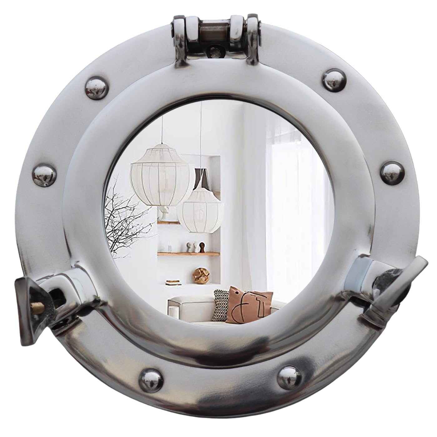 Amazon.com: The Metal Magician 8inch Nautical Decor Porthole Mirror ...