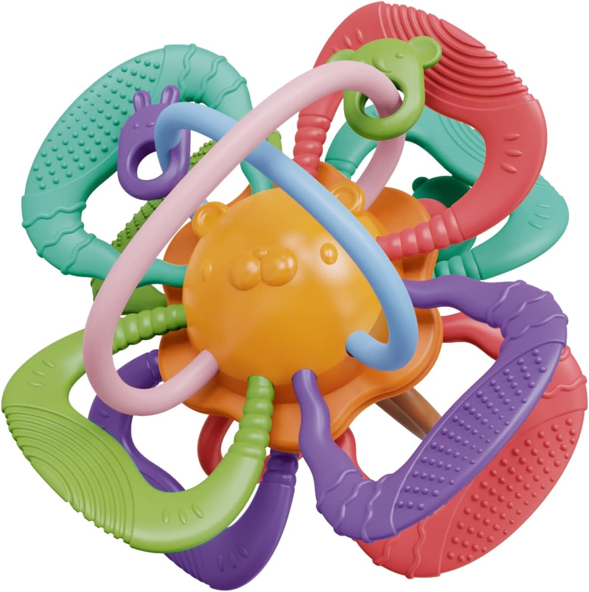 Amazon.com : OSTTRPO 12-Pcs Baby Teether Toys,Wooden Teethers for ...