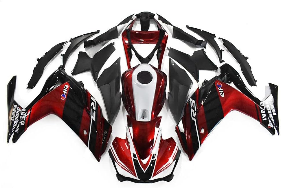 Candy Red Negro Blanco ABS Plástico Completo Carenado Kit Ajuste Para ...