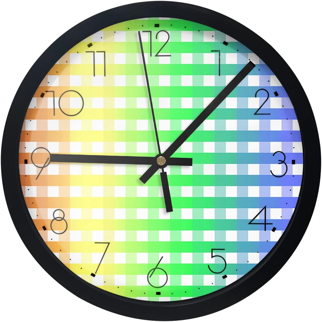 Amazon.com: Rainbow Wall Clock 10 Inch, Gradient Buffalo Plaid ...