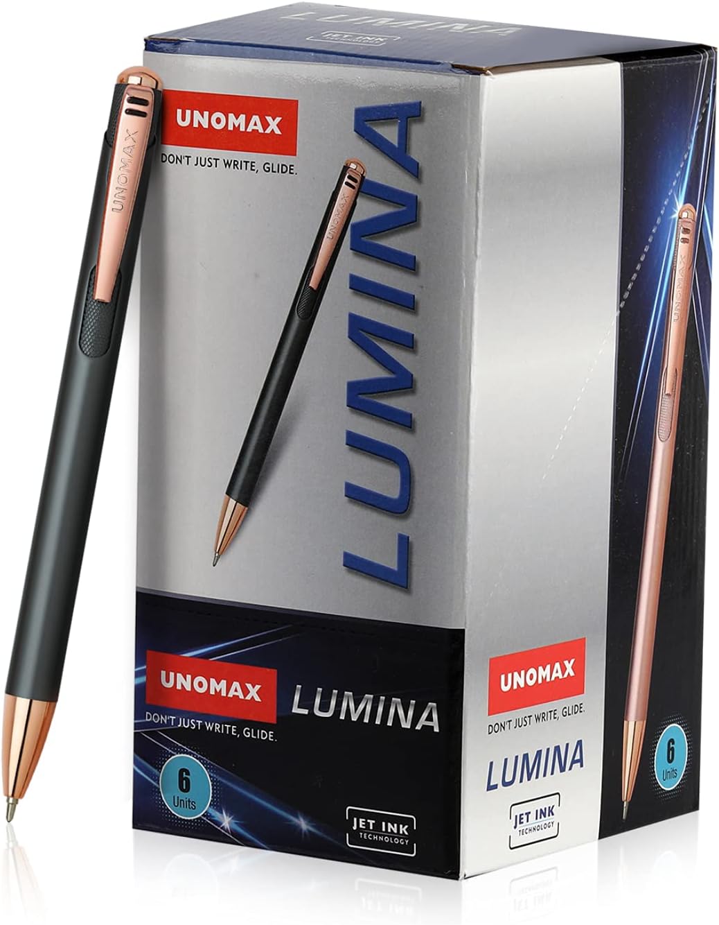 Unomax Lumina Premium Metal Body Ball Point Pen with Jet Ink Technology ...