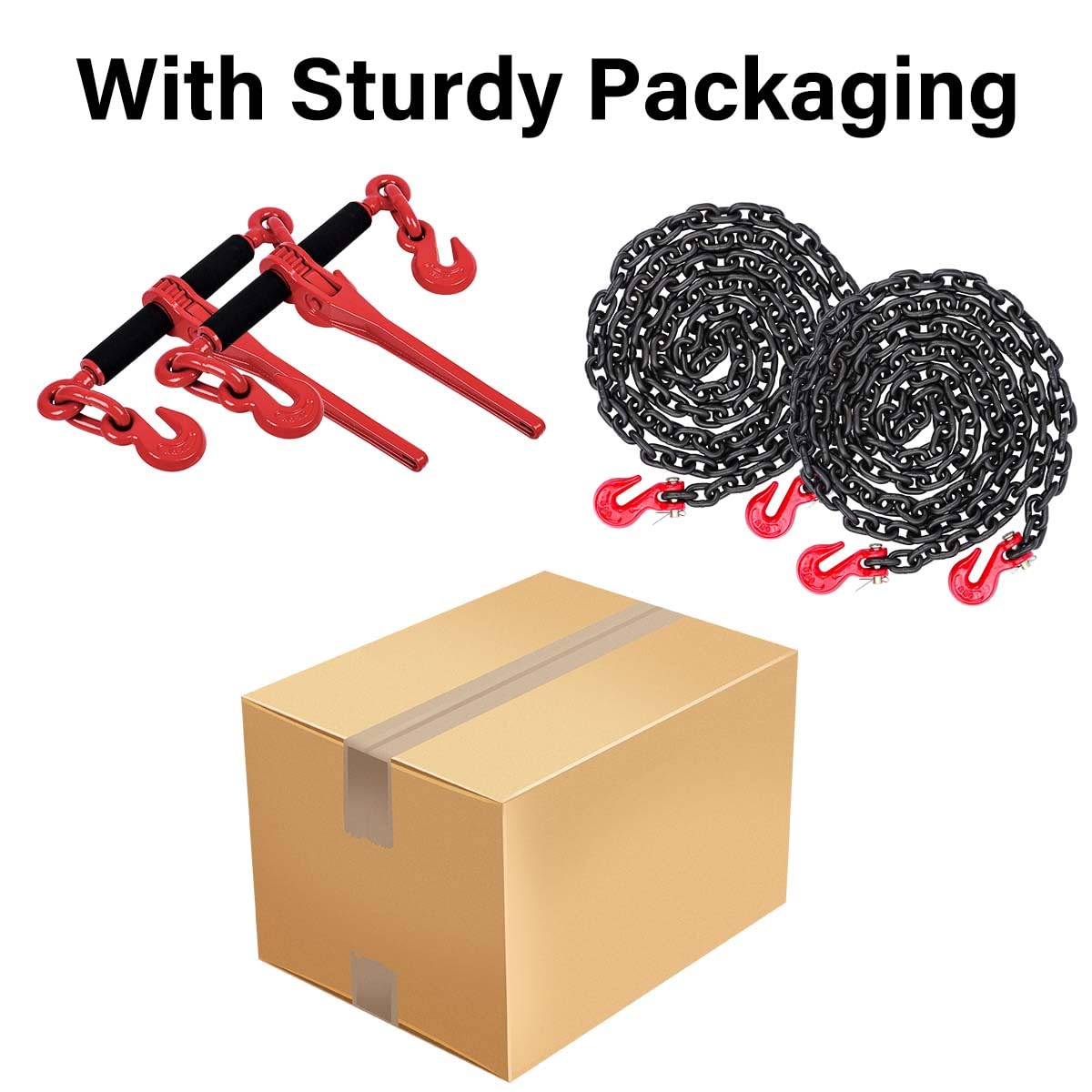 Lechansen 2 Pack Chain and Binder Kit 1/4'' -5/16'',G80 Chain and ...