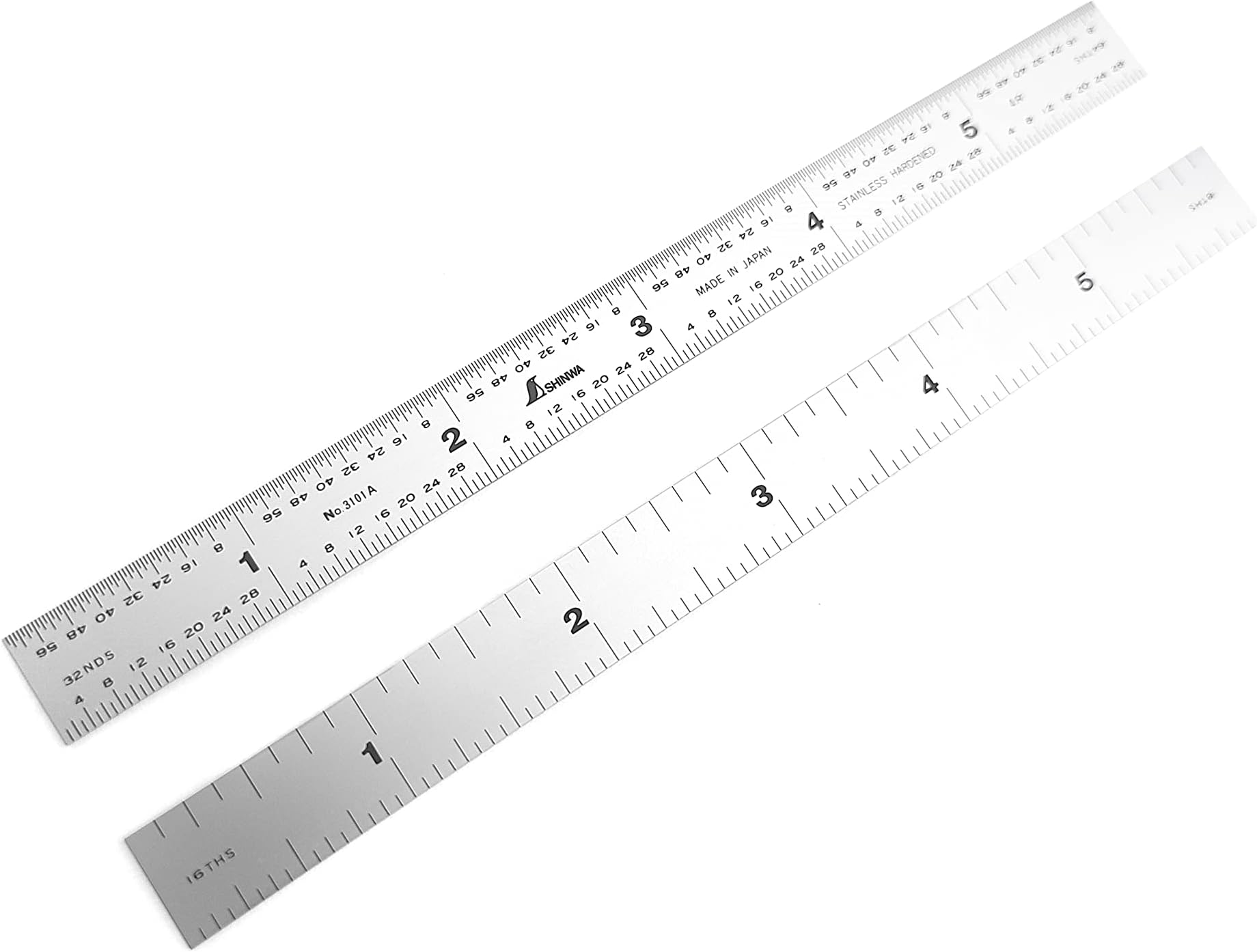 Shinwa 150 mm Rigid (15 mm x 0.5 mm) Zero Glare Satin Chrome Stainless ...