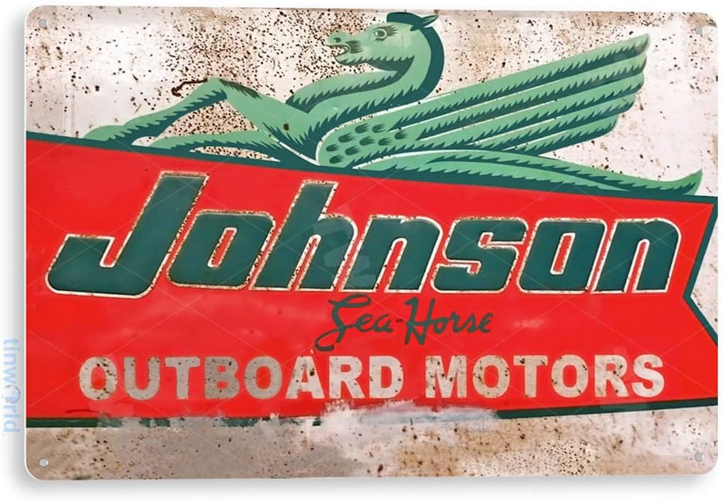 Amazon.com: Tinworld Tin Sign: Johnson Outboard Motors Rustic Boating ...