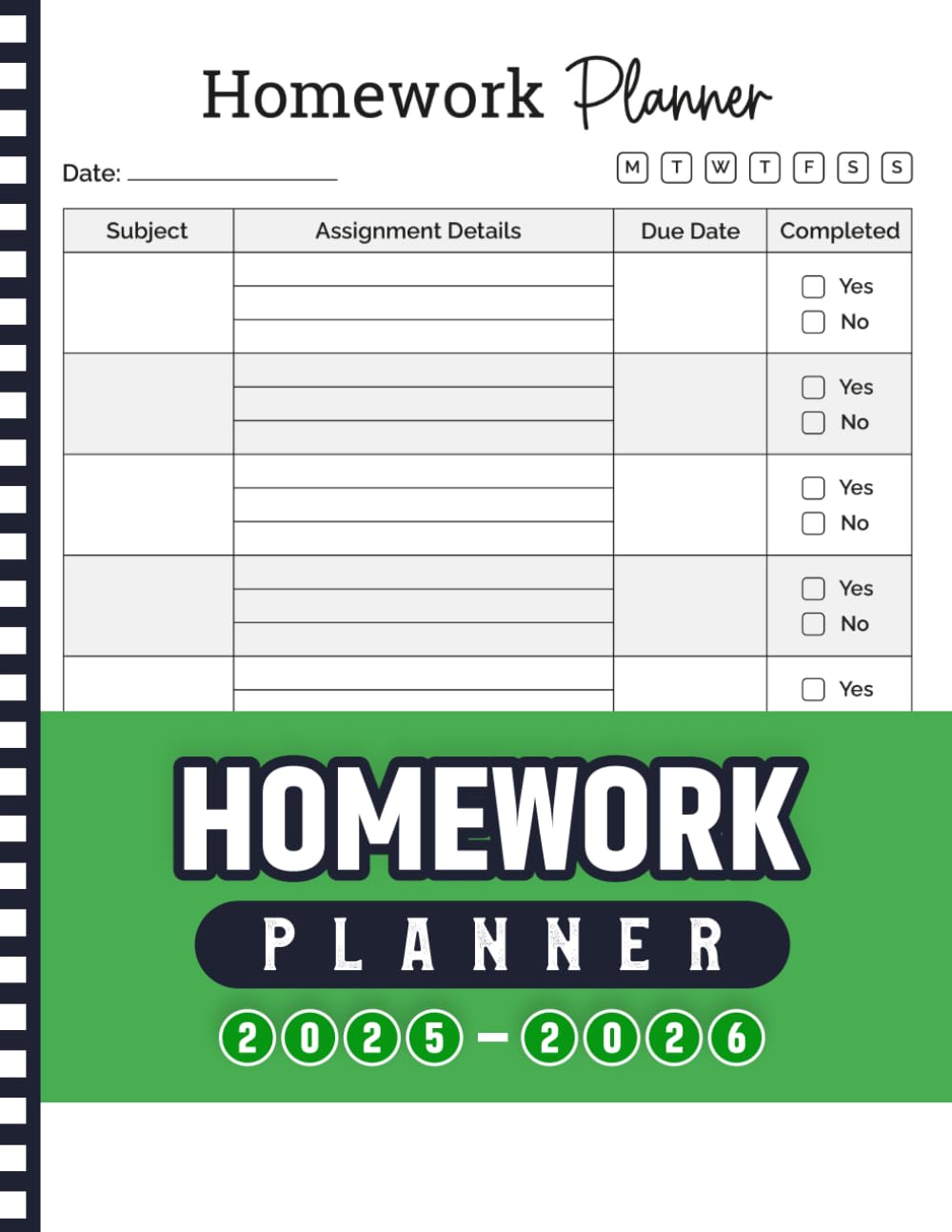 Homework Planner 2025-2026: Assignment Tracker for Elementary, Middle ...