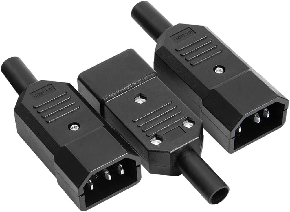 Amazon.com: uxcell 3Pcs AC250V 10A IEC320 C14 Male 3 Terminals Power ...