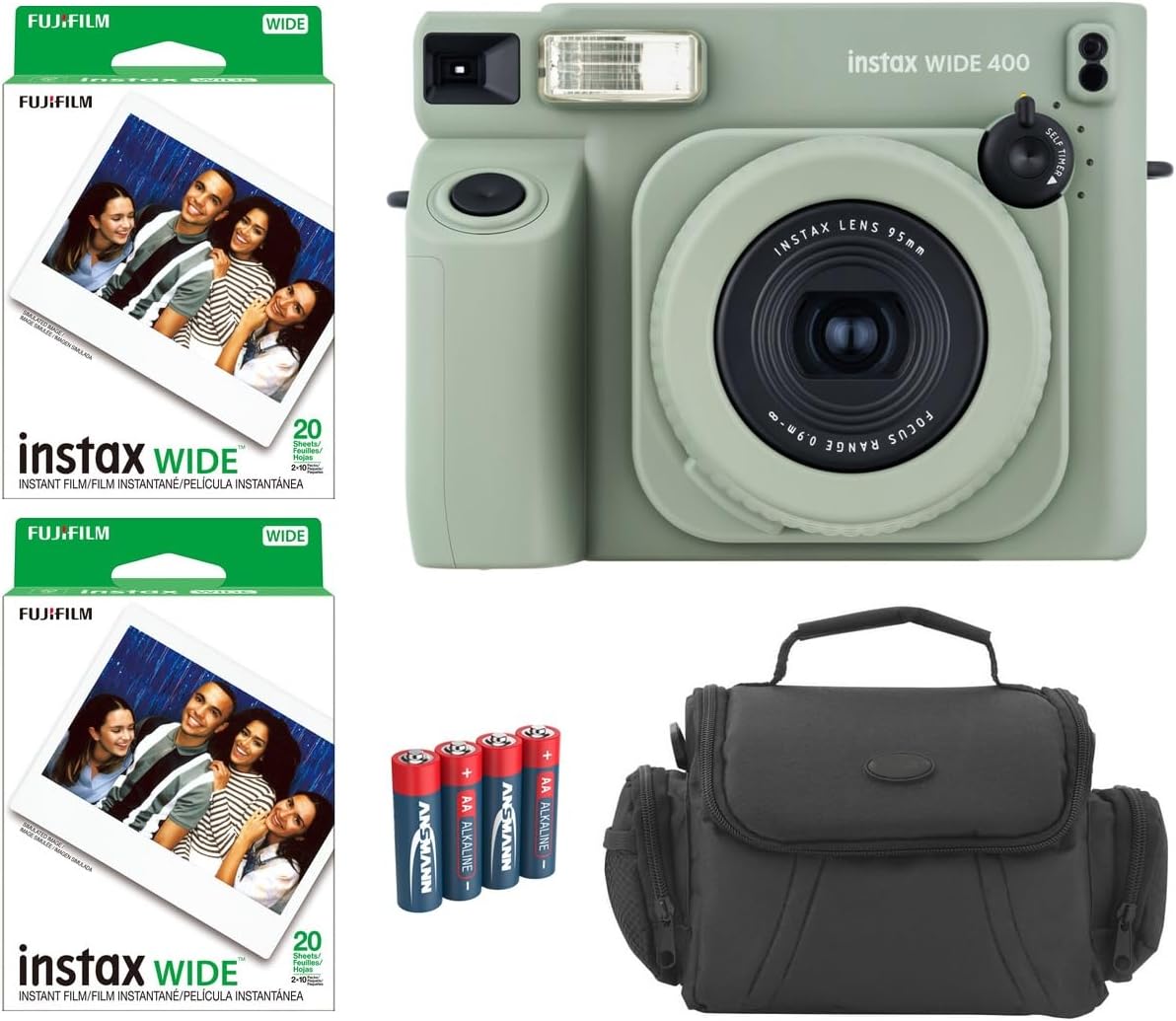 Amazon.com : FUJIFILM INSTAX Wide 400 Instant Film Camera Bundle ...