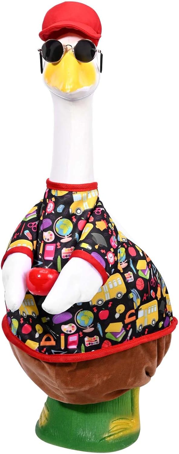 Amazon.com : GANSHAYA Back to School Porch Goose Outfits, 23" Cement ...
