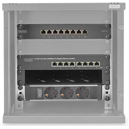 Set DIGITUS da 10" - armadio di rete 9U - scaffale - ciabatta ...